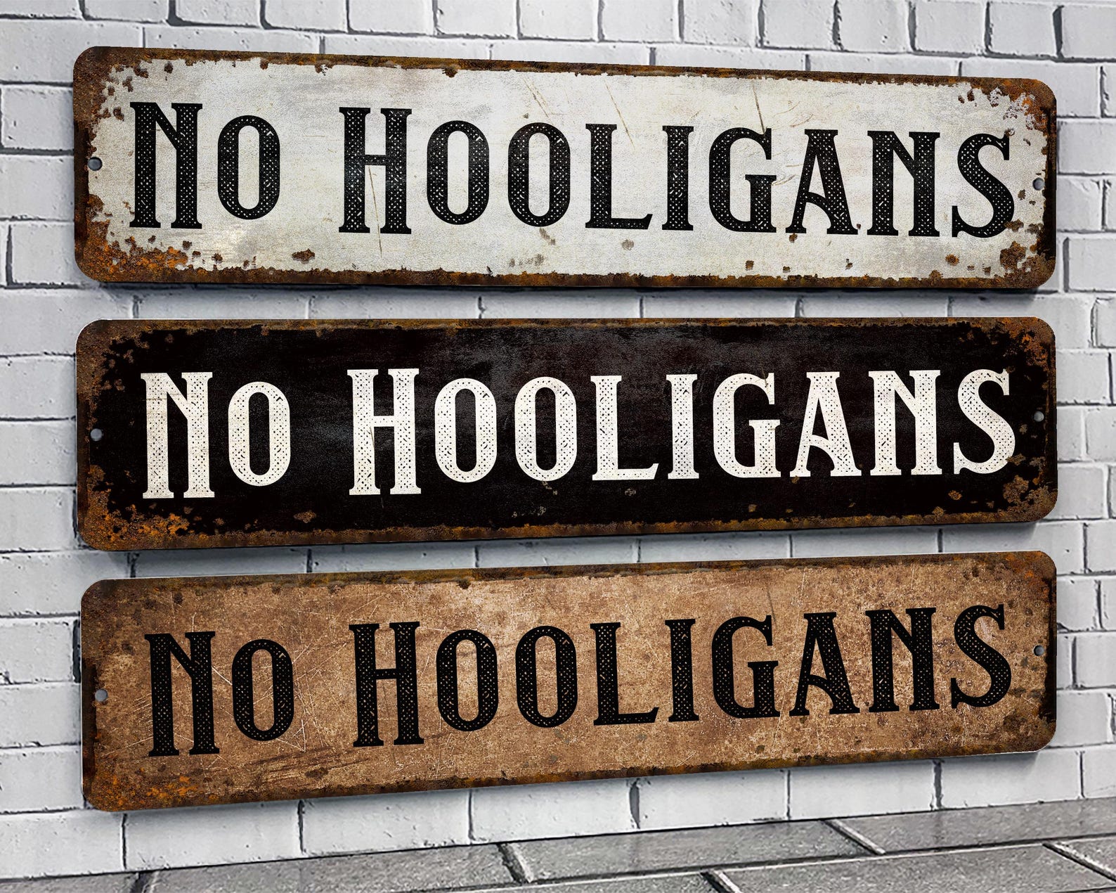 No Riff Raff Sign: Vintage Style Metal Bar Decor (4x18 Inches) - Etsy