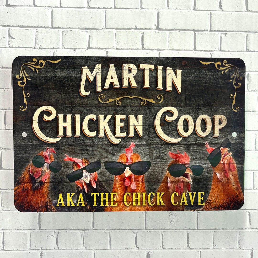 Personalized Chicken Coop Sign Funny Hen House Vintage Black Wood ...