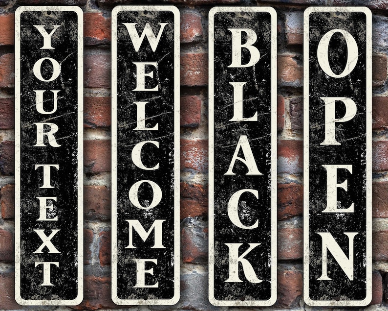 Custom Vertical Sign Vintage Design 6 Color Choices - Etsy