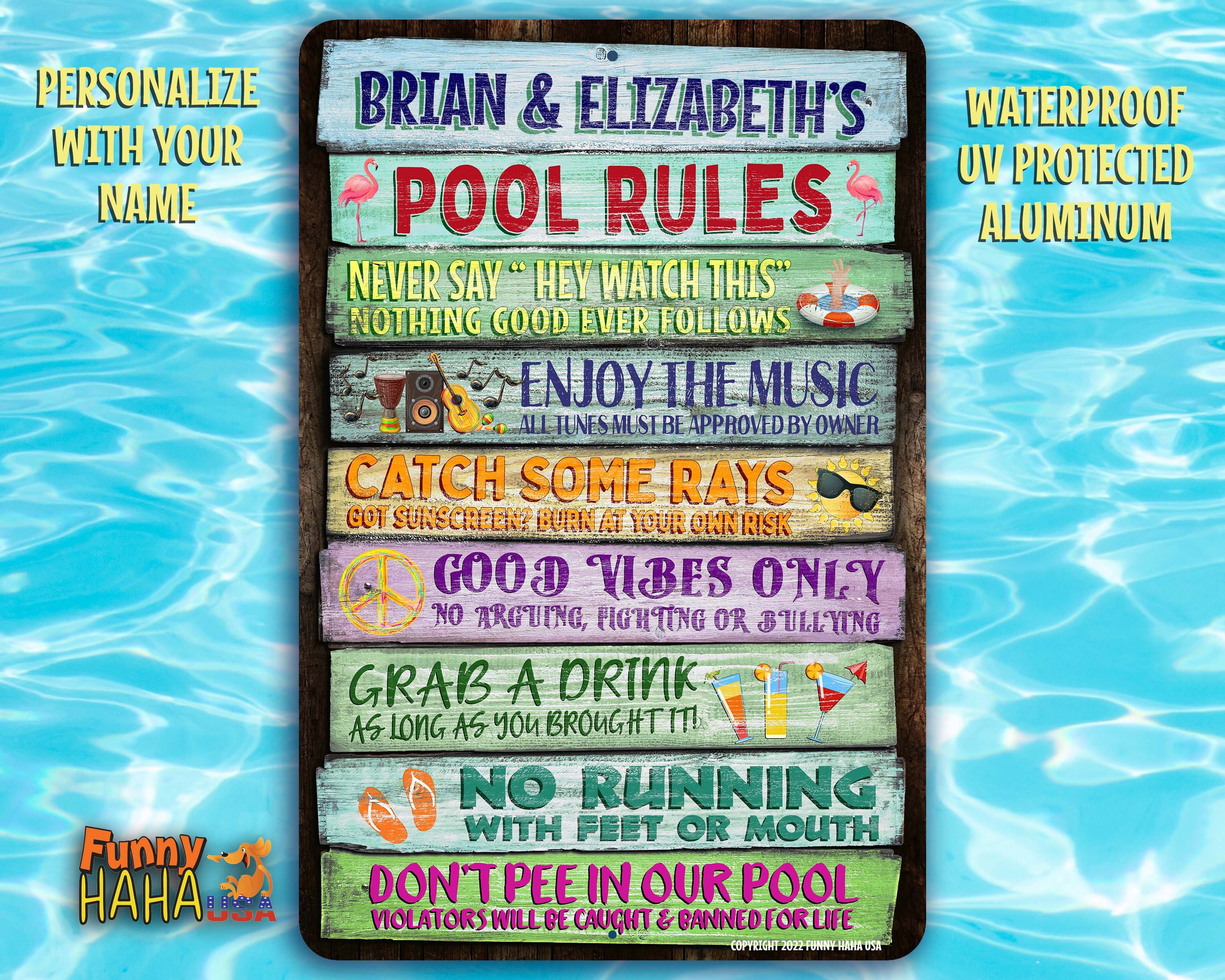 Personalized Pool Rules Sign Funny Swimming Decor Pool Bar - Etsy Canada