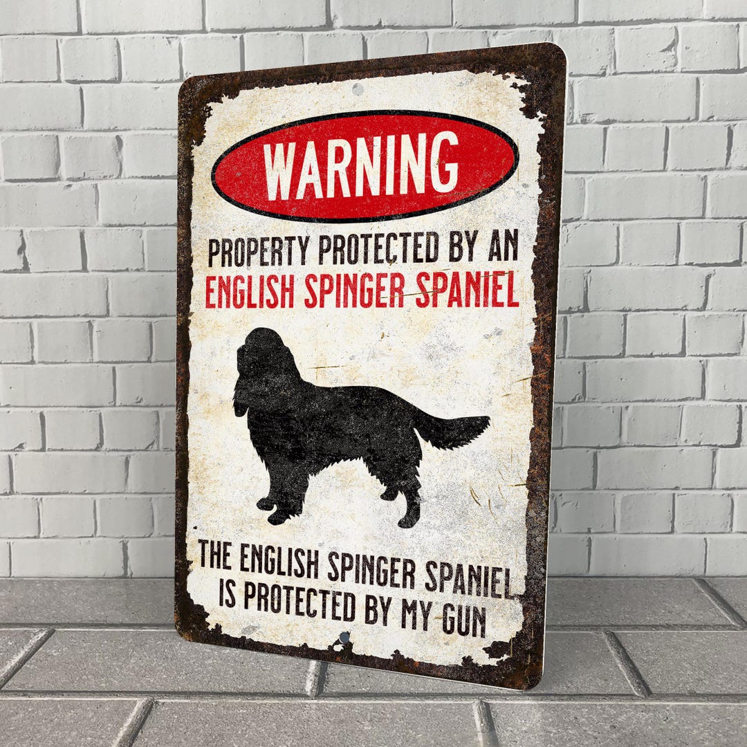 English Springer Spaniel Warning Sign: Beware of Dog Outdoor Decor - Etsy