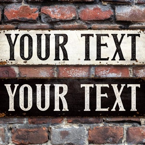 Custom Black or White Distressed Metal Sign, Street Sign Size - Etsy