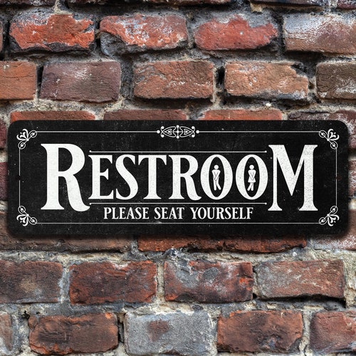 Restroom Sign Vintage Design - Etsy