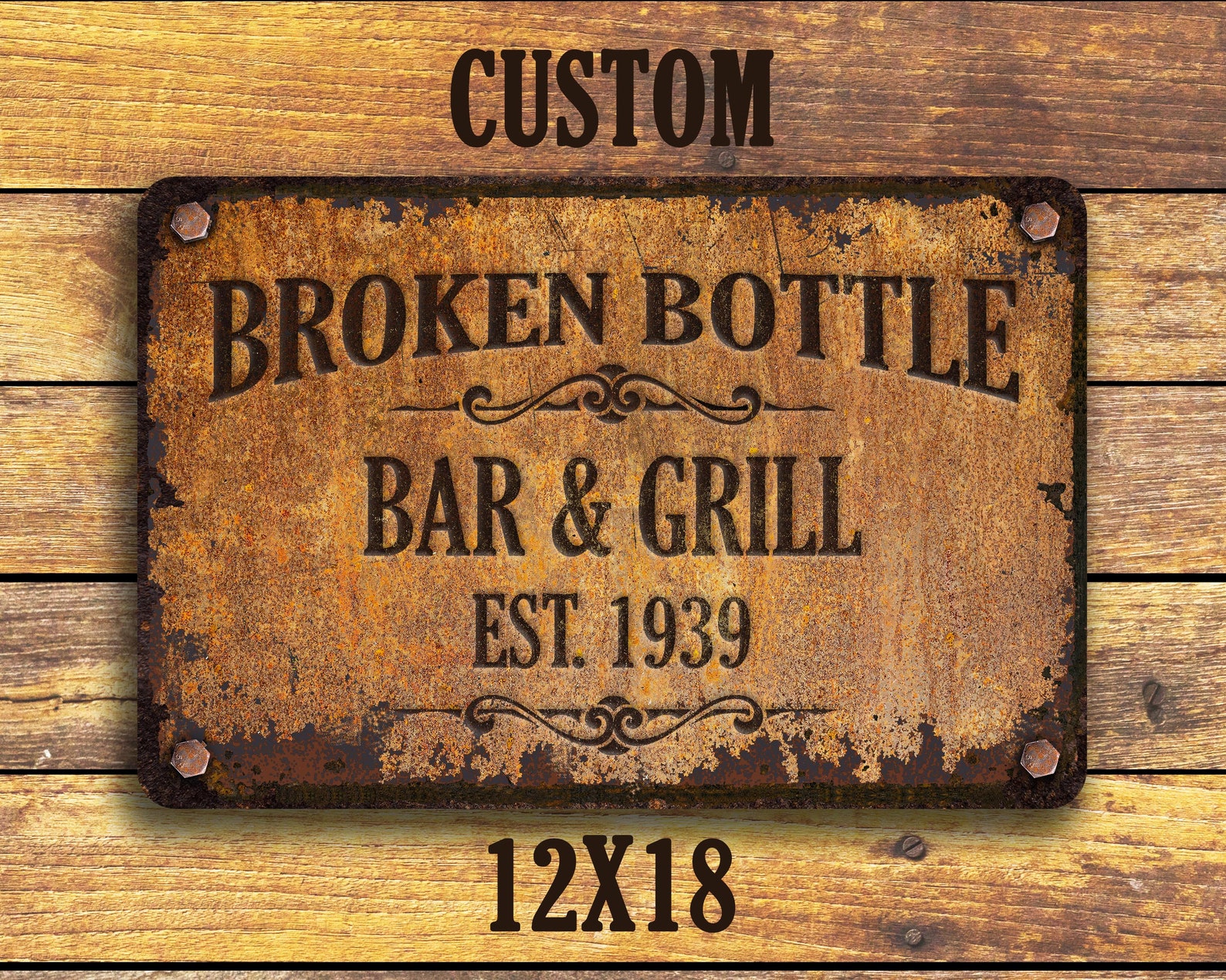 Custom Rusty Appearance Metal Sign - Etsy