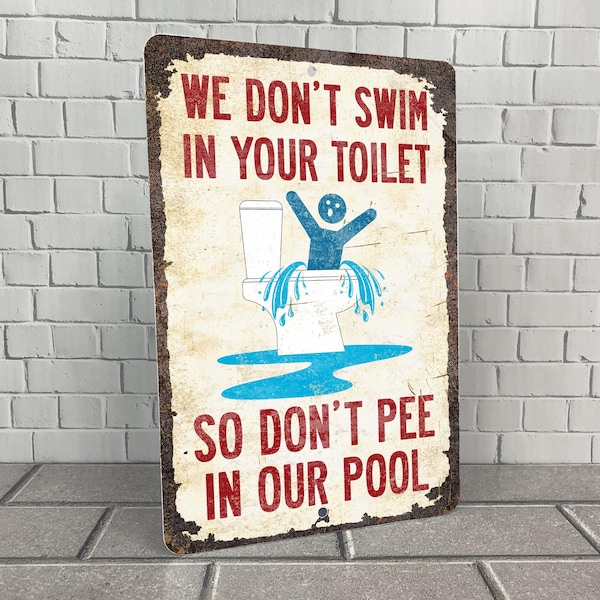 Funny Pool Signs - Etsy