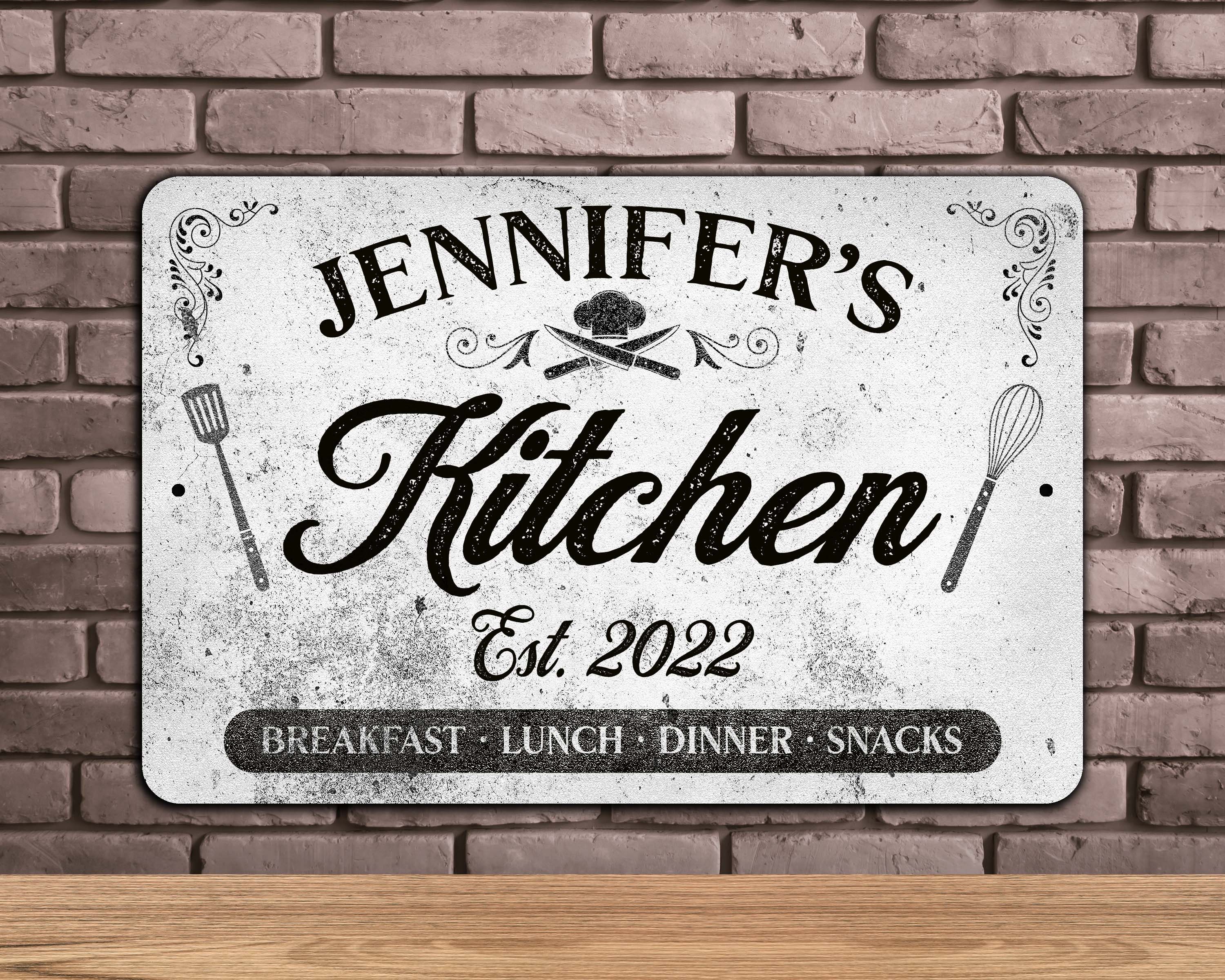 Kitchen Sign Personalized Vintage Design Seasoned With | Etsy
