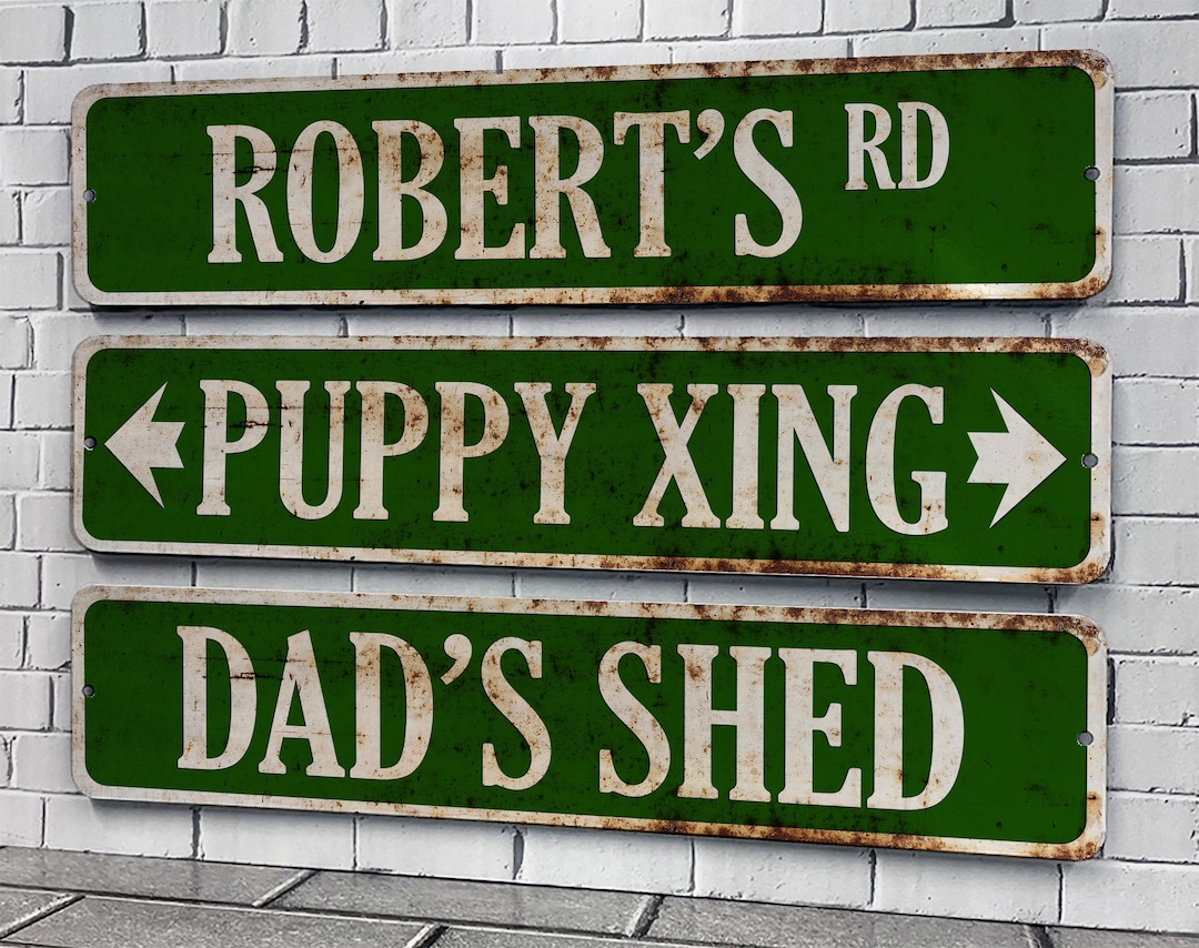 Custom Rusty Street Sign: Vintage Style Personalized Road Sign - Etsy