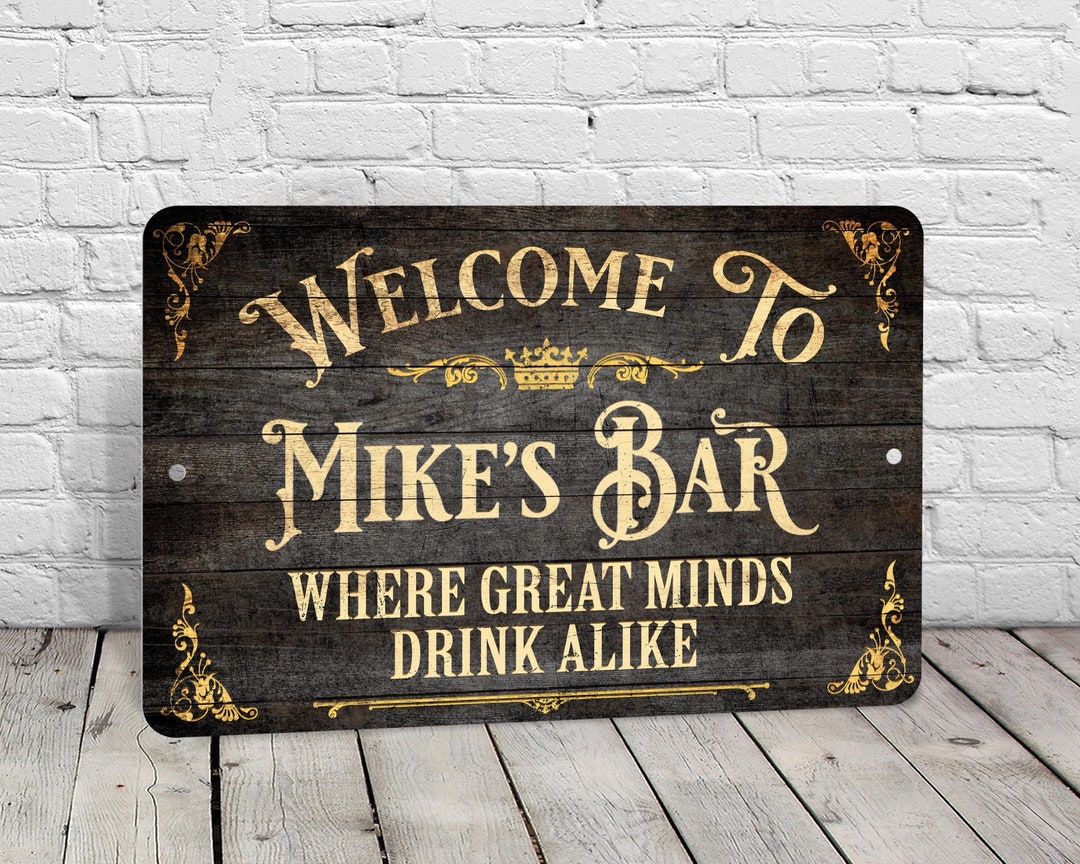 Personalized Bar Sign: Vintage Style Aluminum Pub Decor - Etsy
