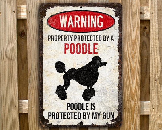 Poodle Sign Beware of Dog Aluminum Sign Funny Poodle Decor | Etsy
