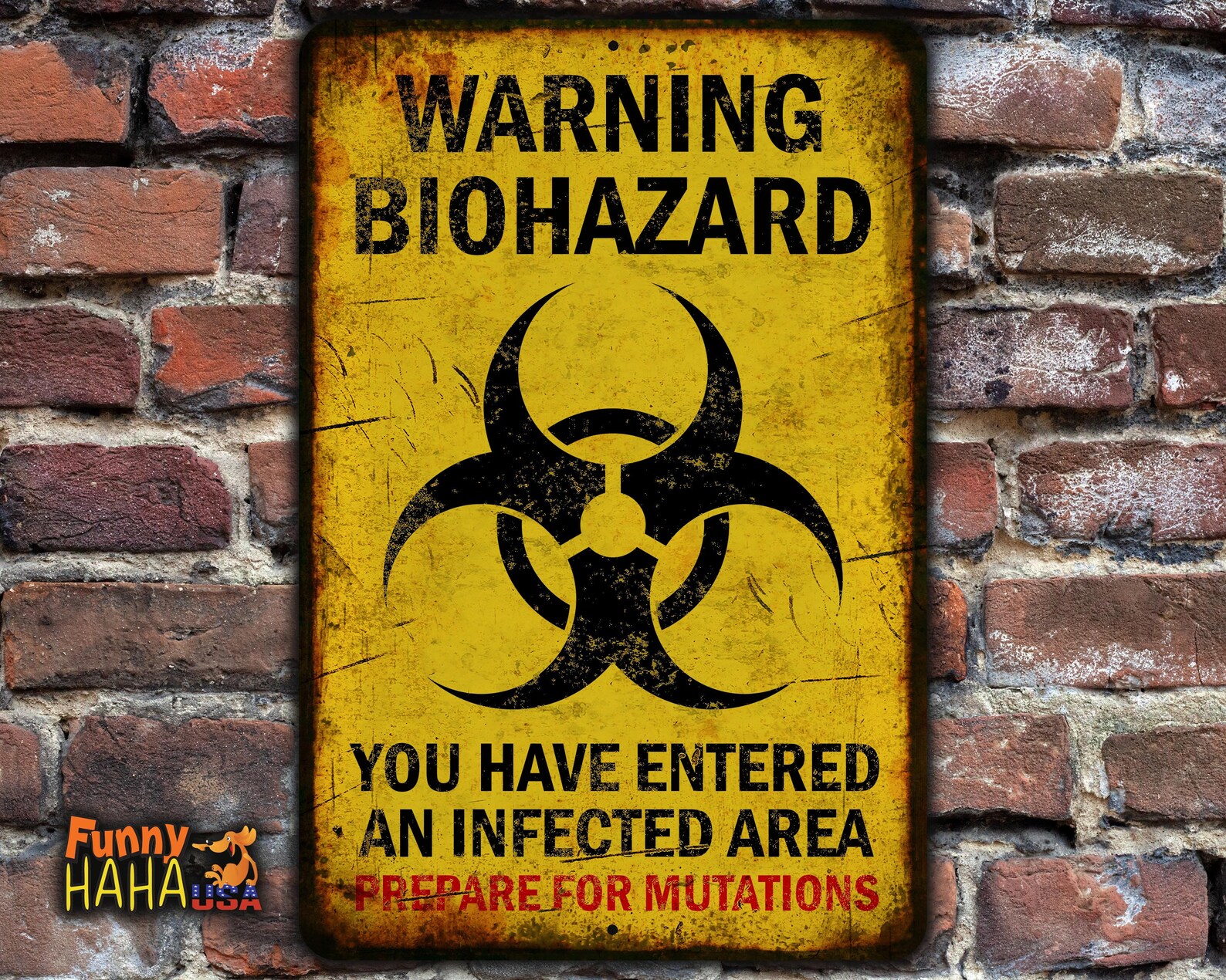 Warning Biohazard Halloween Sign, Funny Halloween Decor - Etsy