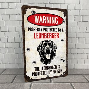 Leonberger Warning Sign: Property Protected by Attack Dog | Outdoor ...