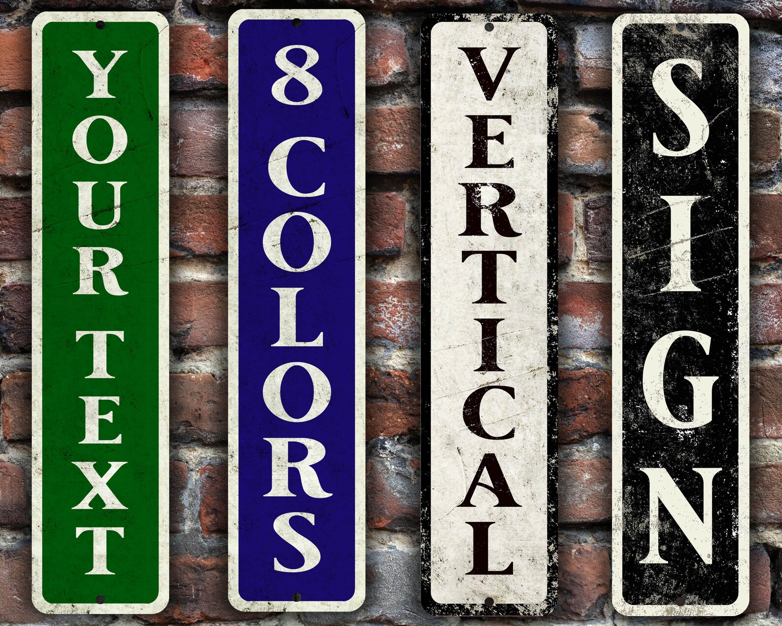 Custom Vertical Sign Vintage Design 6 Color Choices - Etsy