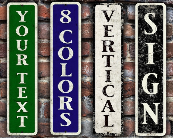 Letrero vertical personalizado / Diseño vintage / 6 opciones - Etsy España