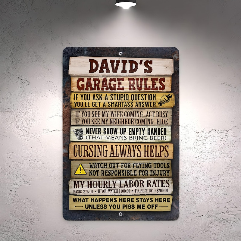 Workshop Rules Metal Sign - Etsy