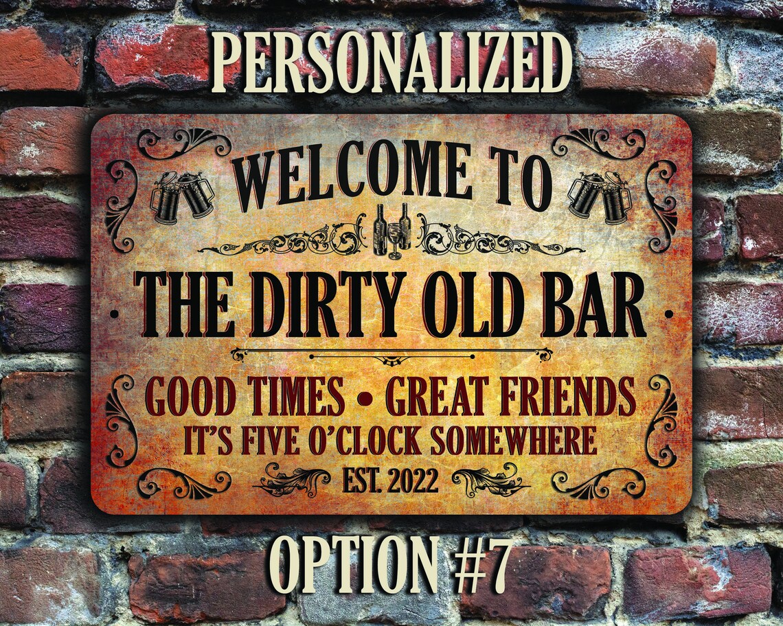 Vintage Bar Sign Custom Metal Pub Sign Rustic Personalized | Etsy