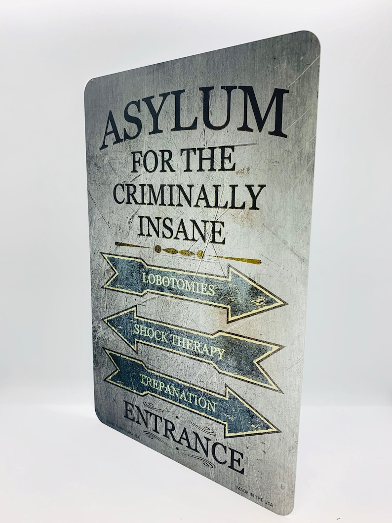 Insane Asylum Antique Metal Sign - Etsy Australia