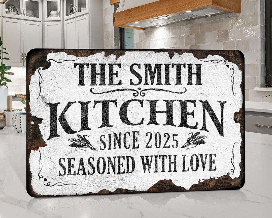 Country Kitchen Sign | Personalized Kitchen | Vintage Weathered Design ...
