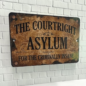 Personalized Insane Asylum Sign: Rusty Metal Halloween Decor - Etsy