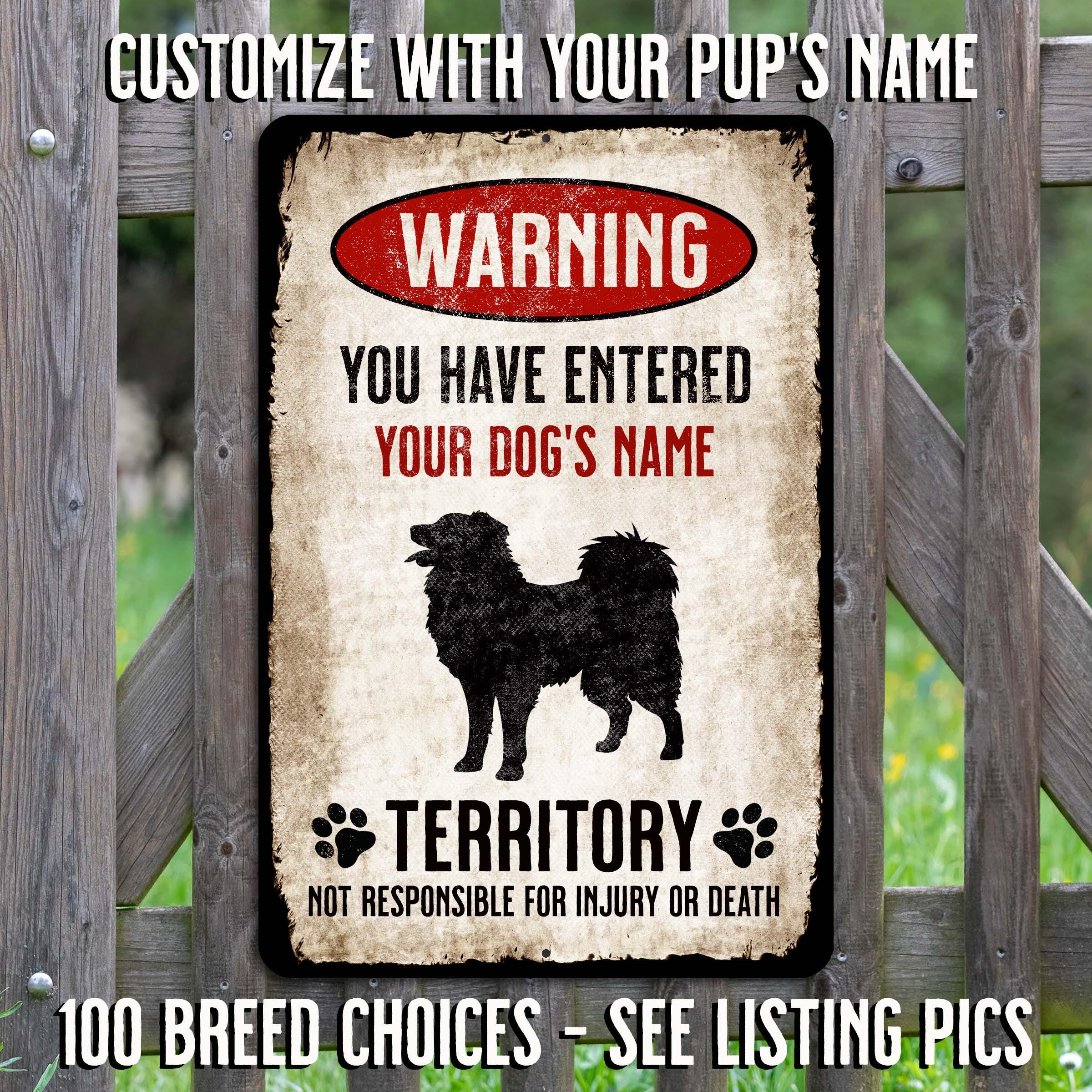 Personalized Dog Breed Warning Sign: Funny Dog Territory Decor - Etsy
