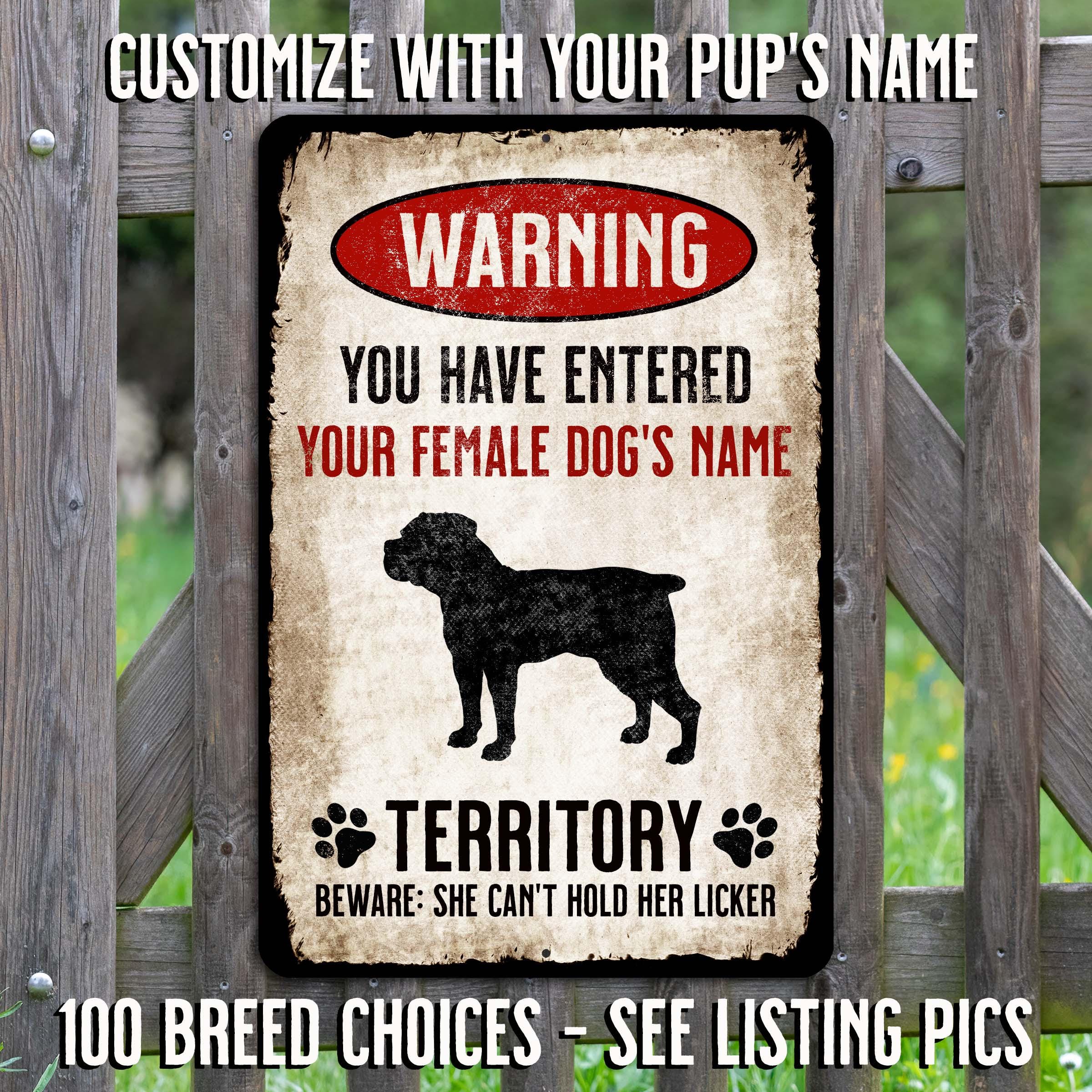 Personalized Dog Breed Warning Sign: Funny Dog Territory Decor - Etsy