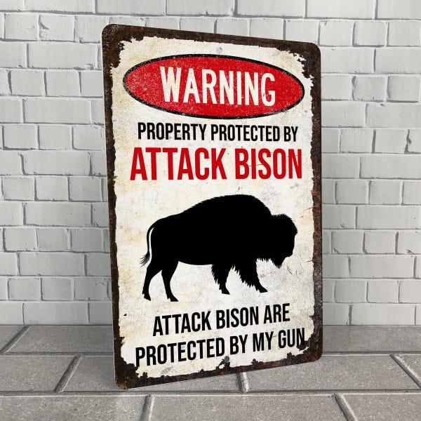 Metal Bison Sign - Etsy