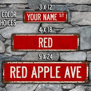 Street Sign Custom Street Sign Vintage Design 6 Color Choices ...