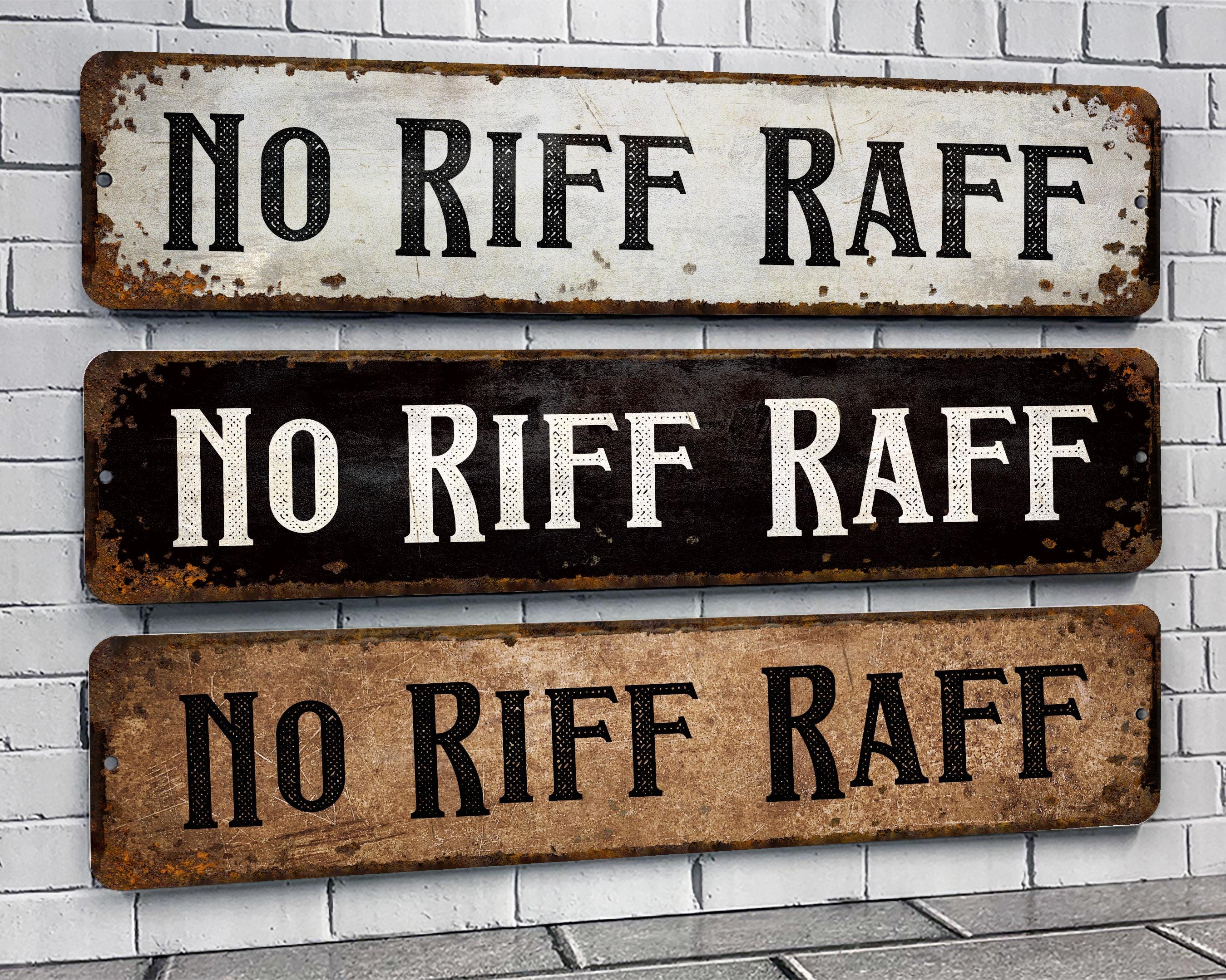 No Riff Raff Sign: Vintage Style Metal Bar Decor (4x18 Inches) - Etsy