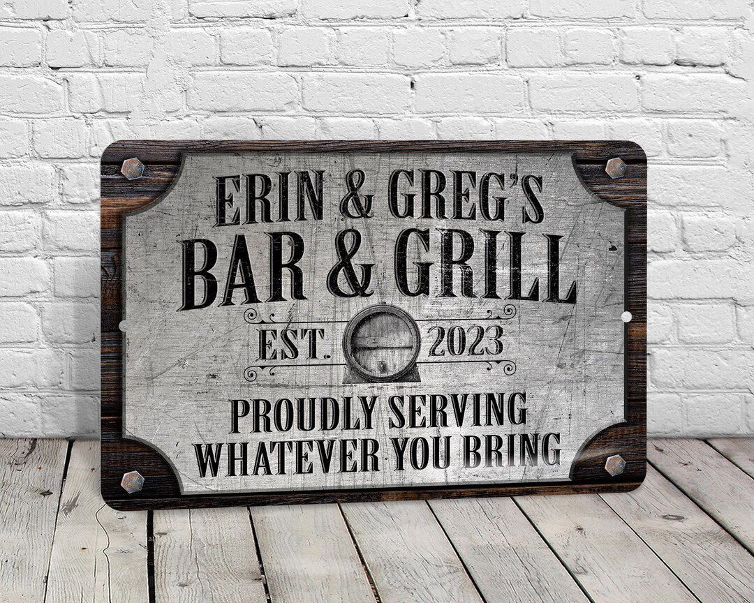 Custom Bar Sign: Personalized Metal Home Decor - Etsy