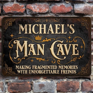 Custom Vintage Man Cave Sign | Personalized Wall Decor for Him - Etsy