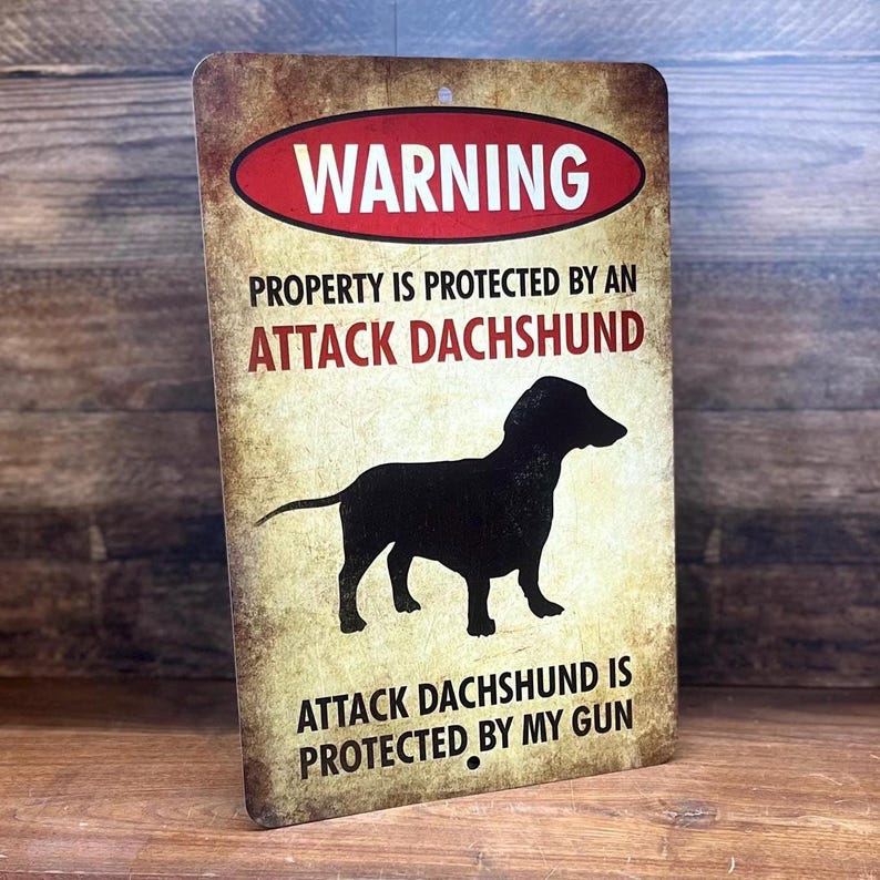 Dachshund Sign, Beware of Dog Funny Metal Warning Sign - Etsy