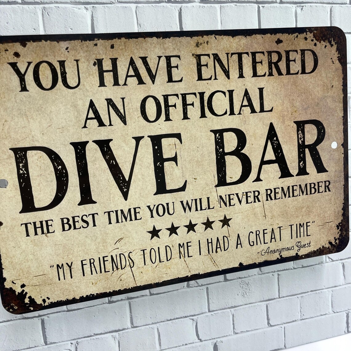 Funny Dive Bar Metal Sign: Man Cave Home Bar Decor - Etsy