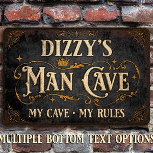 Custom Vintage Man Cave Sign Personalized Wall Decor for Him - Etsy