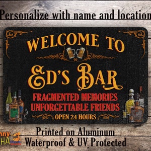 Custom Antique Bar Sign, Vintage Design, Customized for Your Name ...