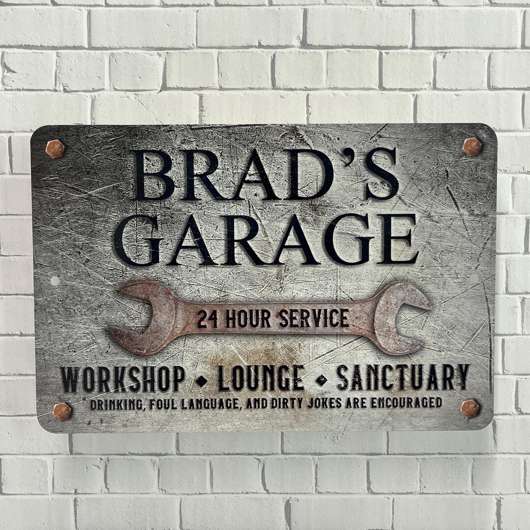 Custom Weather Beaten Steel Metal Garage Sign - Etsy