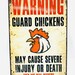 Warning Guard Chickens - Funny Metal Chicken Coop Sign - Etsy