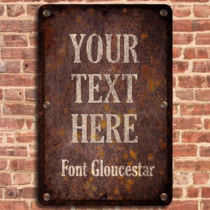 Custom Rusty Metal Sign With White Text - Etsy