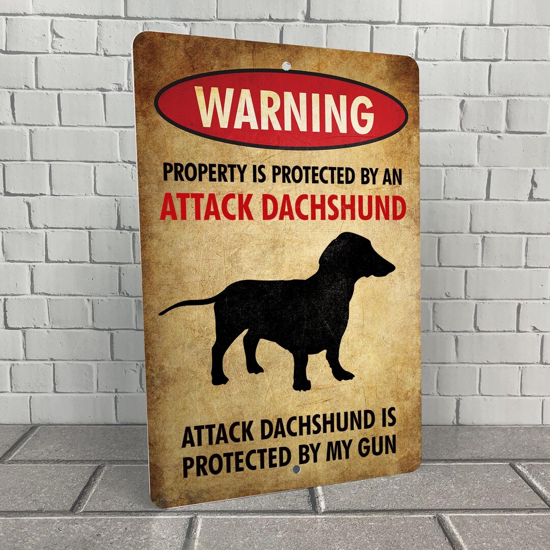 Dachshund Sign, Beware of Dog Funny Metal Warning Sign - Etsy
