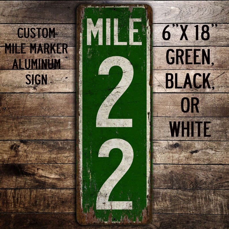 Custom Mile Marker Sign: Distressed Metal Distance Marker, 6x18 Inch - Etsy