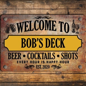 Custom Vintage Style Metal Bar Sign - Etsy