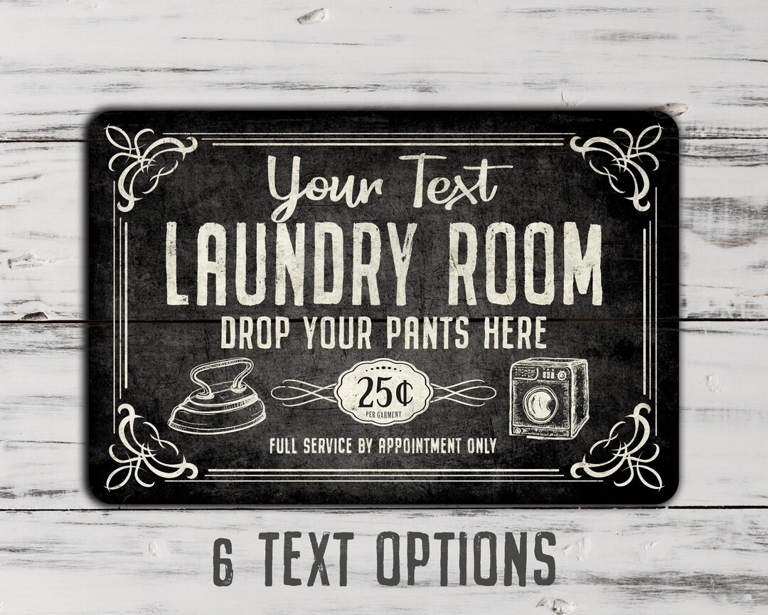 Vintage Black Laundry Room Metal Sign - Etsy