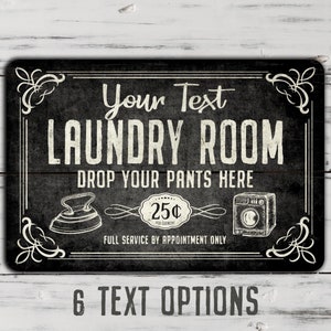 Vintage Black Laundry Room Metal Sign - Etsy