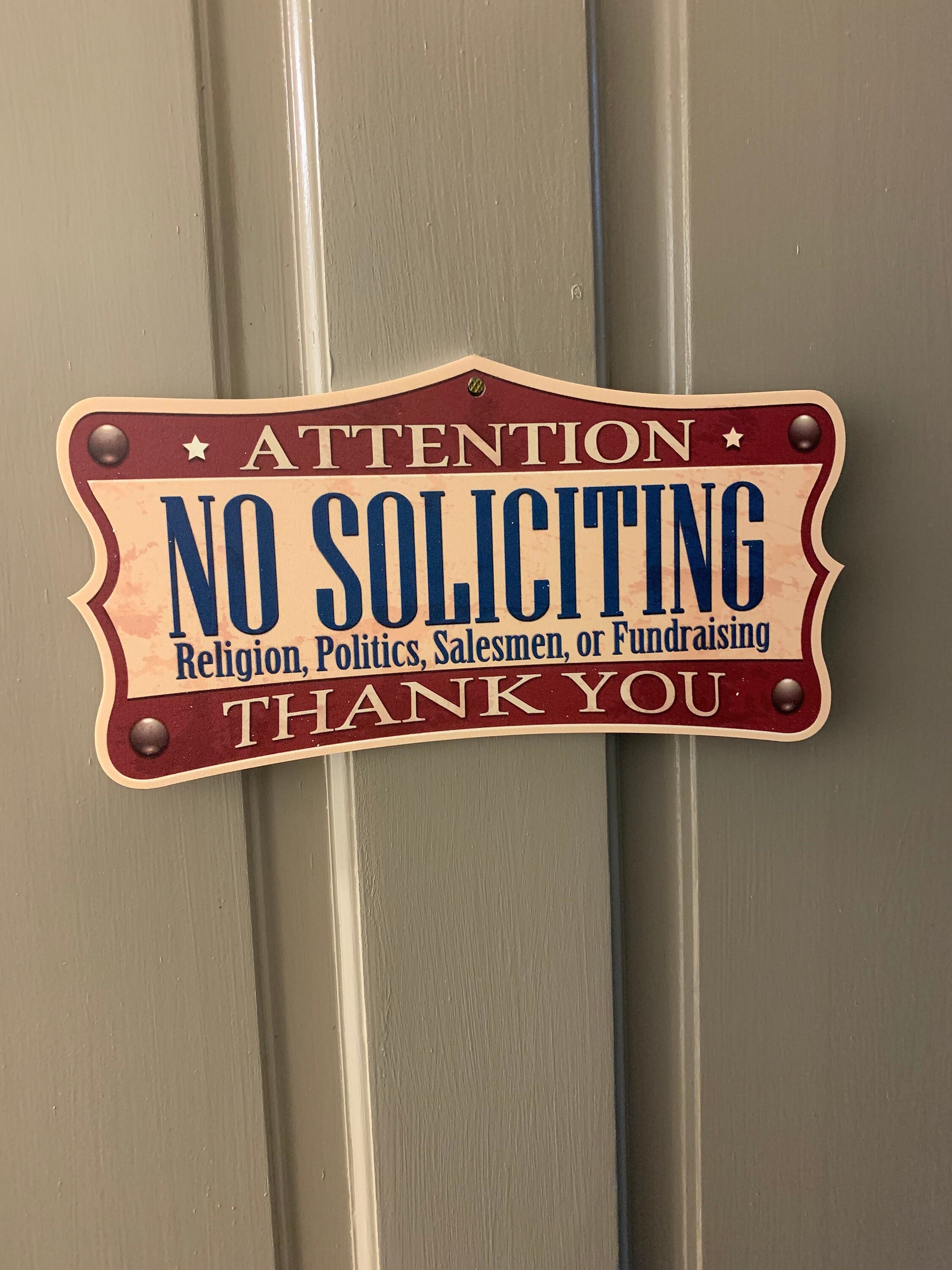 No Soliciting Decorative Sign Made With PVC - Etsy