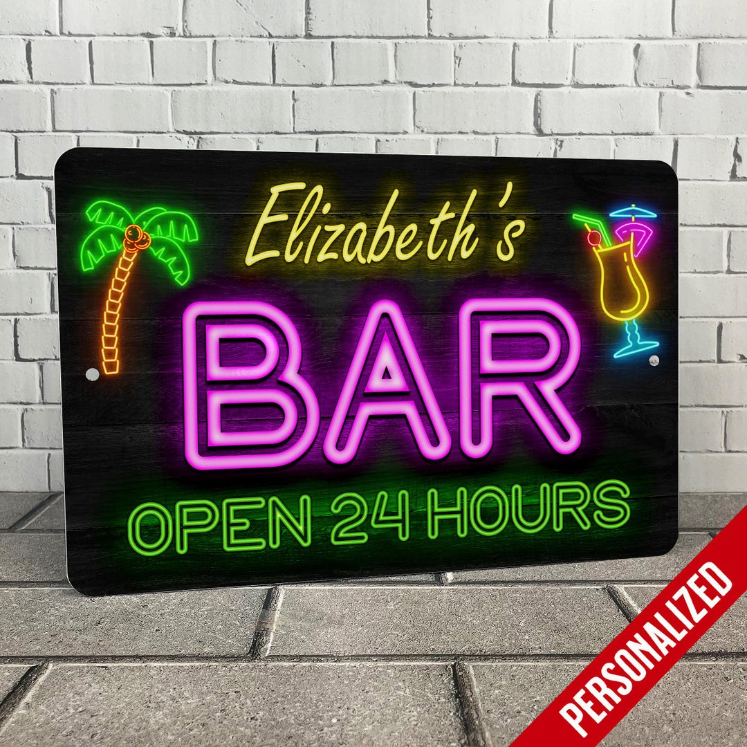 Metal Bar Sign Neon Design - Etsy