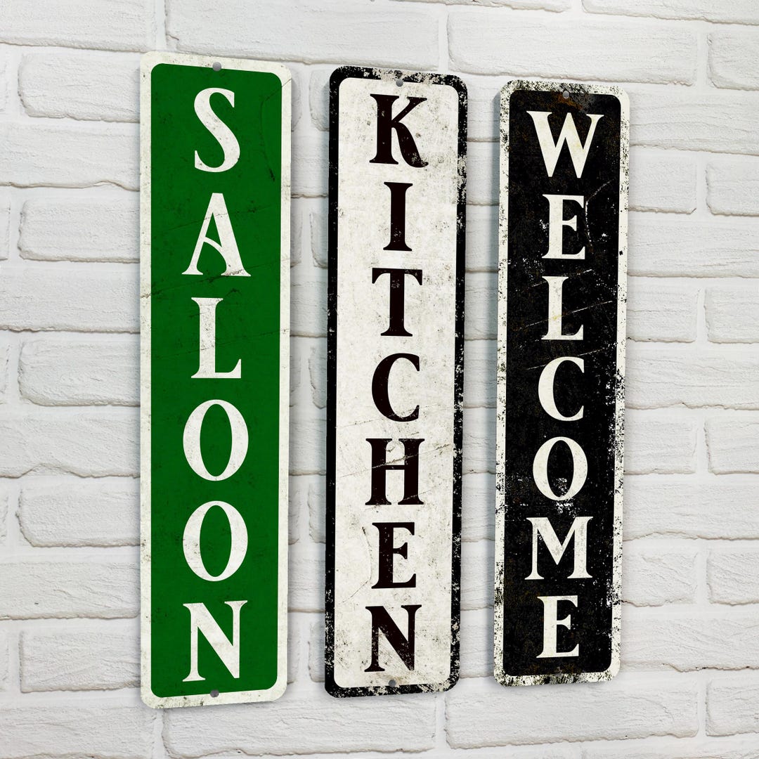 Custom Vertical Sign | Vintage Design | 6 Color Choices | Weatherproof ...