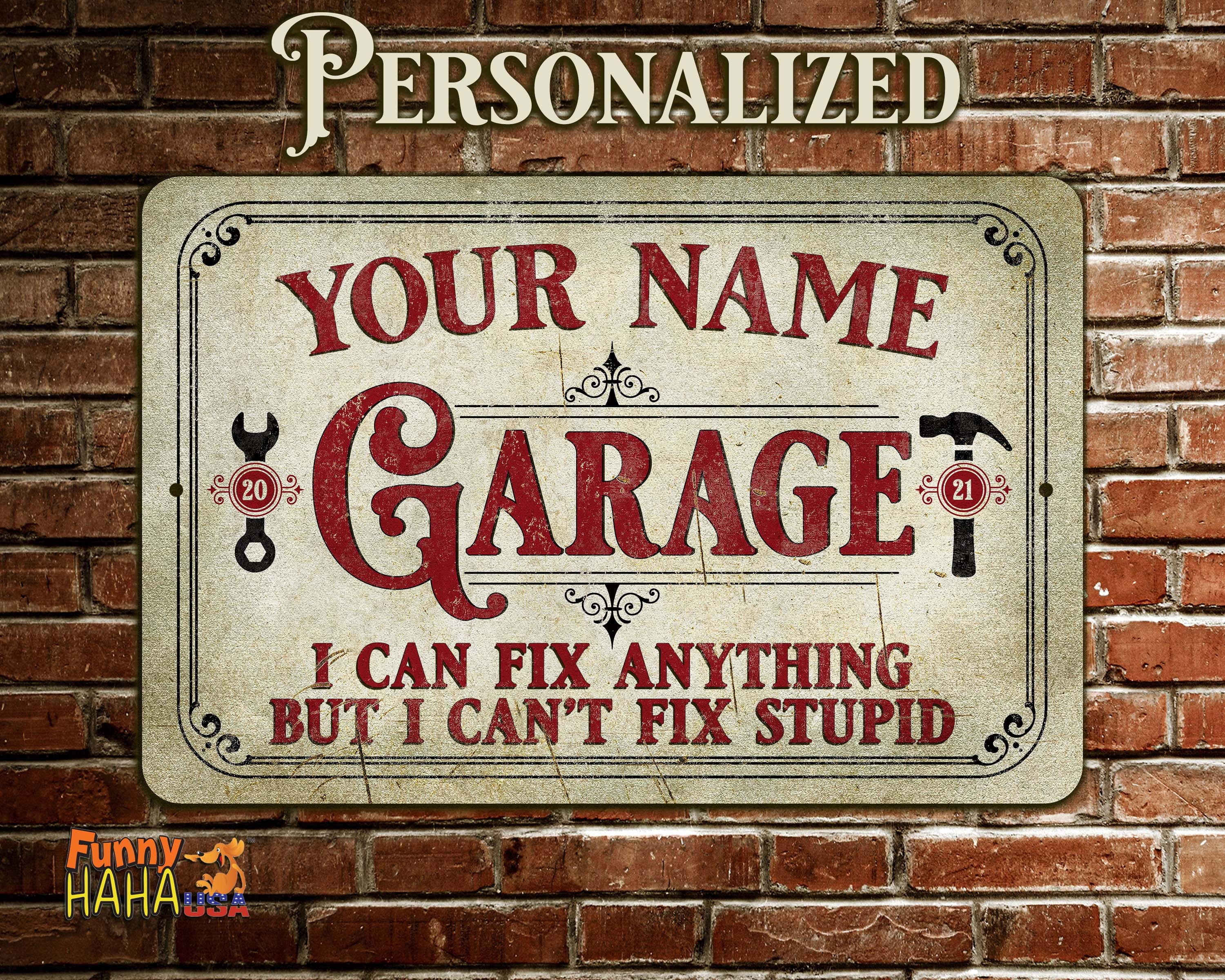Personalized Garage Sign Vintage Style Metal Garage Sign - Etsy