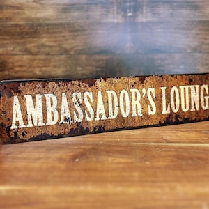 Custom Rusty Metal Street Sign Vintage-style With Weathered Appearance ...