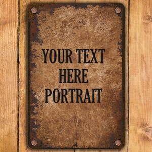 Custom Rusty Design Metal Sign: Personalized Text, Indoor/outdoor - Etsy