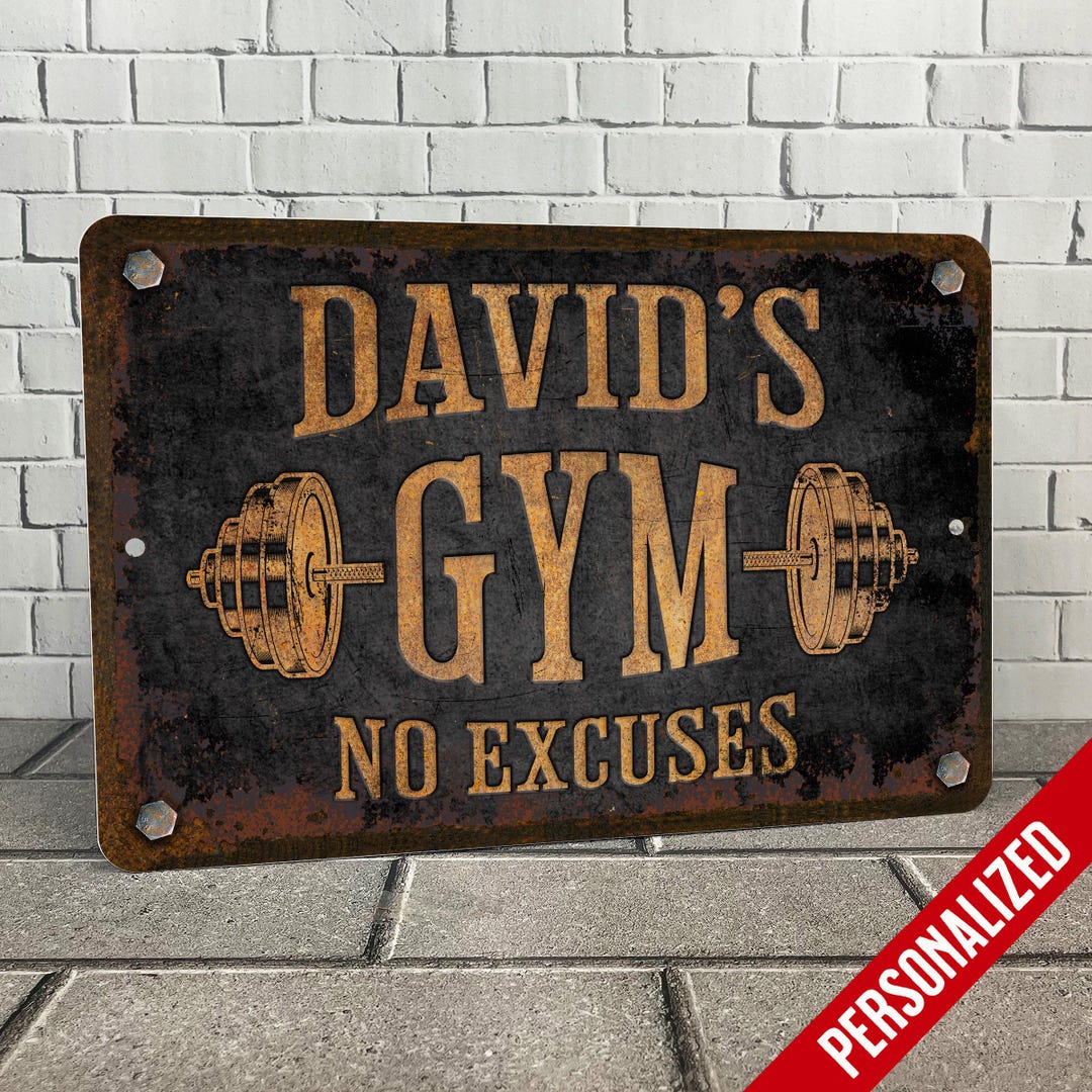 Personalized Gym Sign, Custom Home Gym Decor, Fitness Wall Art ...