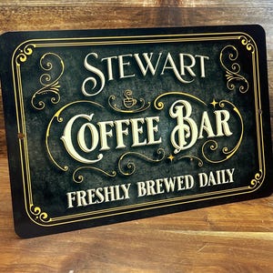 Coffee Bar Sign | Vintage Design | Personalized Metal Sign - Etsy