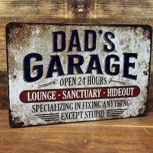 Personalized Garage Sign: Rusty Steel Metal Workshop Decor - Etsy
